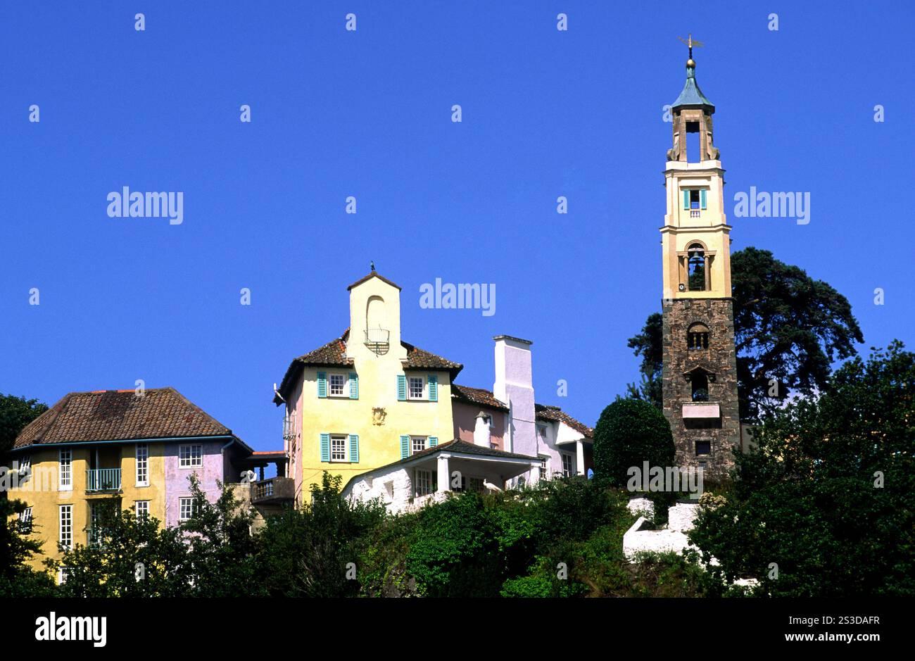 WALES. SNOWDONIA. THE PORTMEIRION VILLAGE HAS BEEN BUILT BETWEEN 1925 ...