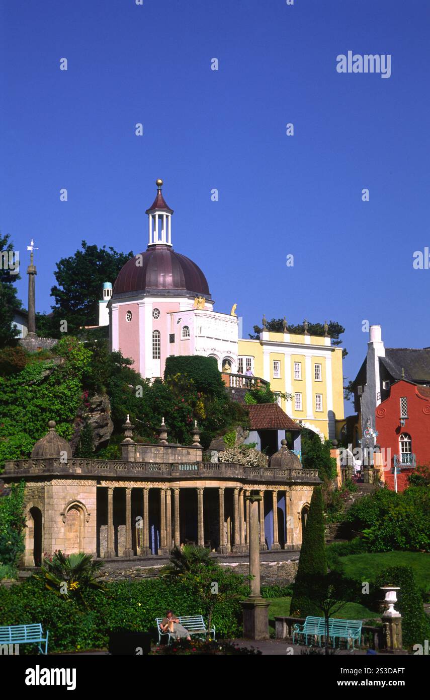 WALES. SNOWDONIA. THE PORTMEIRION VILLAGE HAS BEEN BUILT BETWEEN 1925 ...