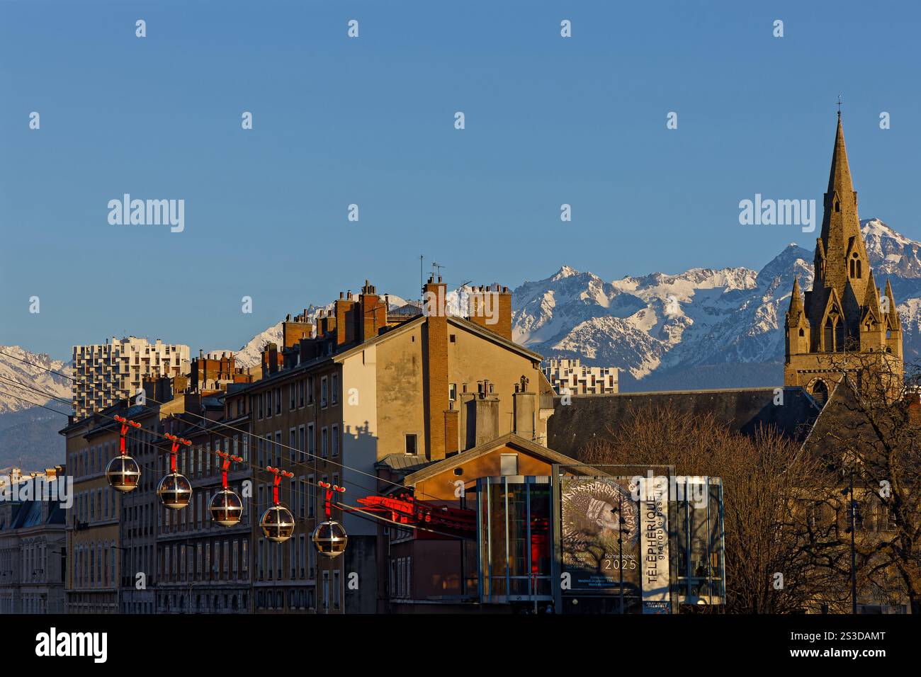 GRENOBLE, FRANCE, January 1, 2025 : Start station of Les Bulles (french ...