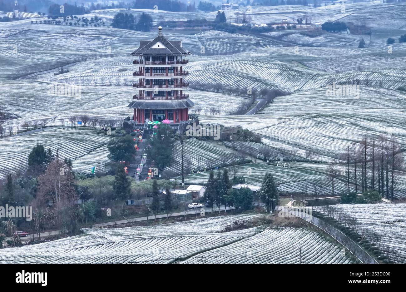 Zunyi. 9th Jan, 2025. An aerial drone photo taken on Jan. 9, 2025 shows ...