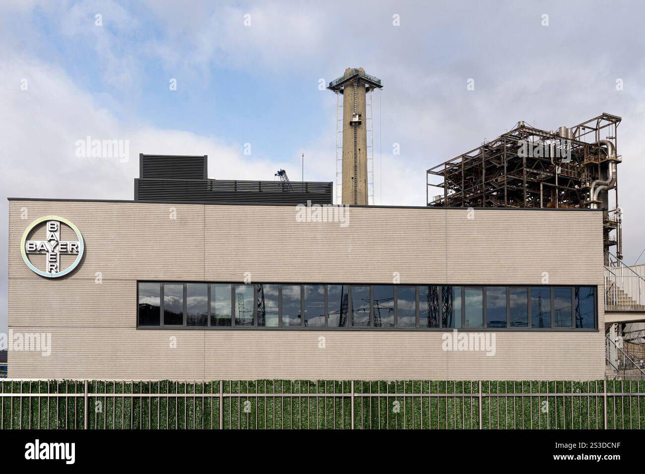 Facade of Bayer's La Felguera plant on January 9, 2025, in Langreo ...