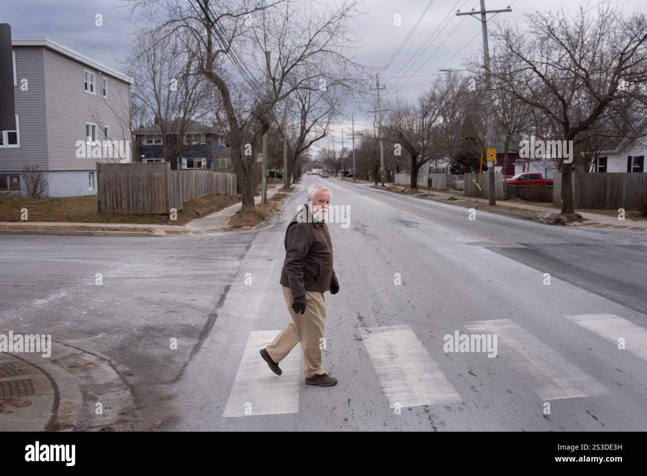 Halifax, Canada. 08th Jan, 2025. Crosswalk safety advocate Norm Collins ...
