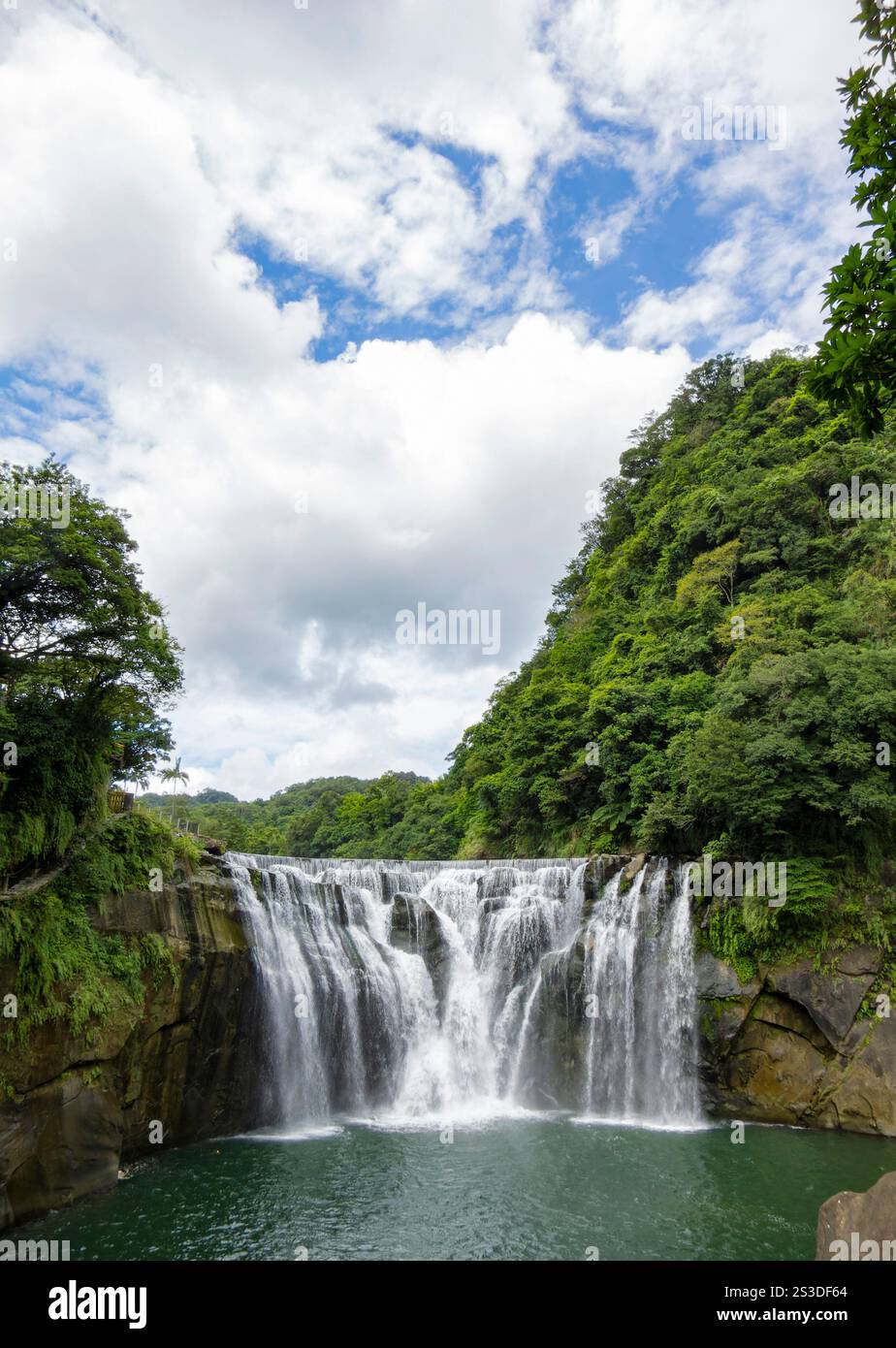 Sunny view of the Shifen Falls at New Taipei City, Taiwan Stock Photo ...