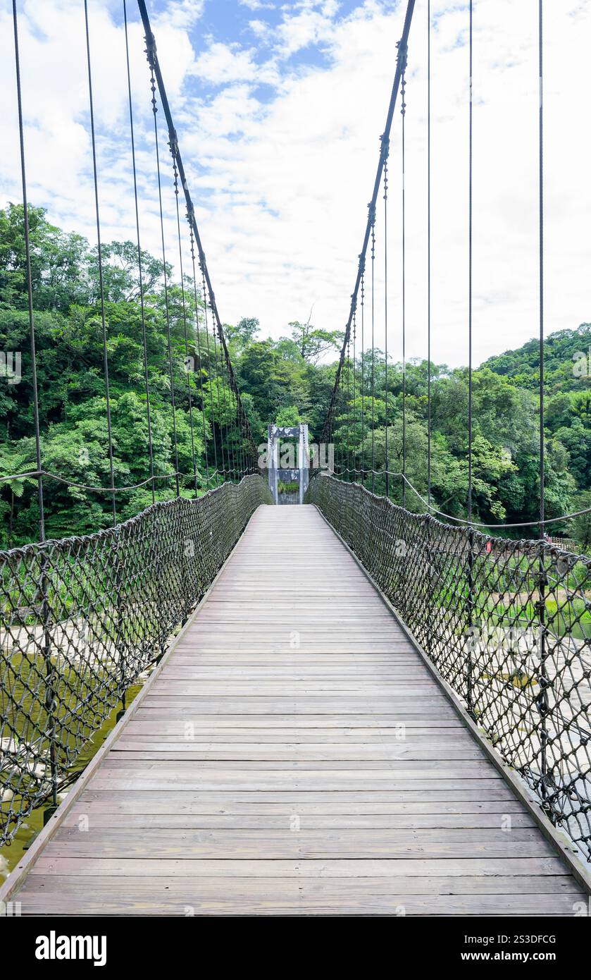 Sunny view of the Guanpu Suspension Bridge at Taiwan Stock Photo - Alamy
