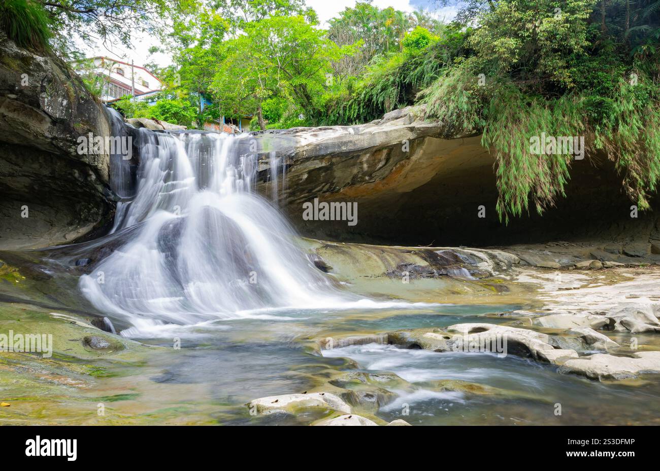 Sunny view of the Yanjingdong Falls at New Taipei City, Taiwan Stock ...