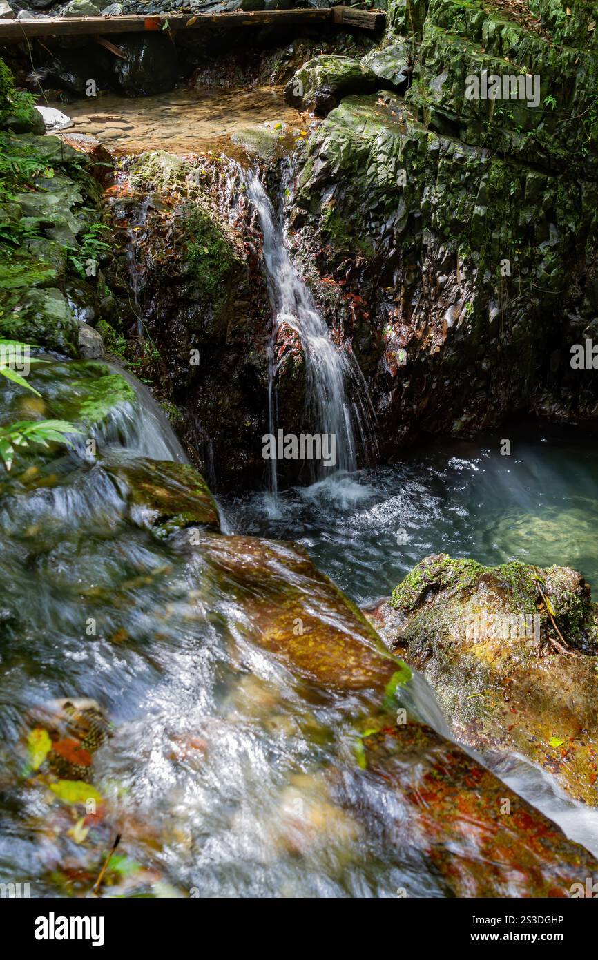 Sunny exterior view of the landscape of Linmei Shipan Trail at Taiwan ...