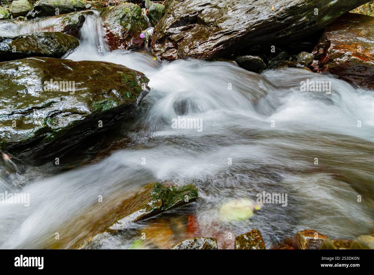 Sunny exterior view of the landscape of Linmei Shipan Trail at Taiwan ...