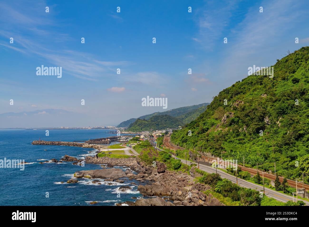 Beautiful sunny landscape of Beiguan Tidal Park at Yilan, Taiwan Stock ...