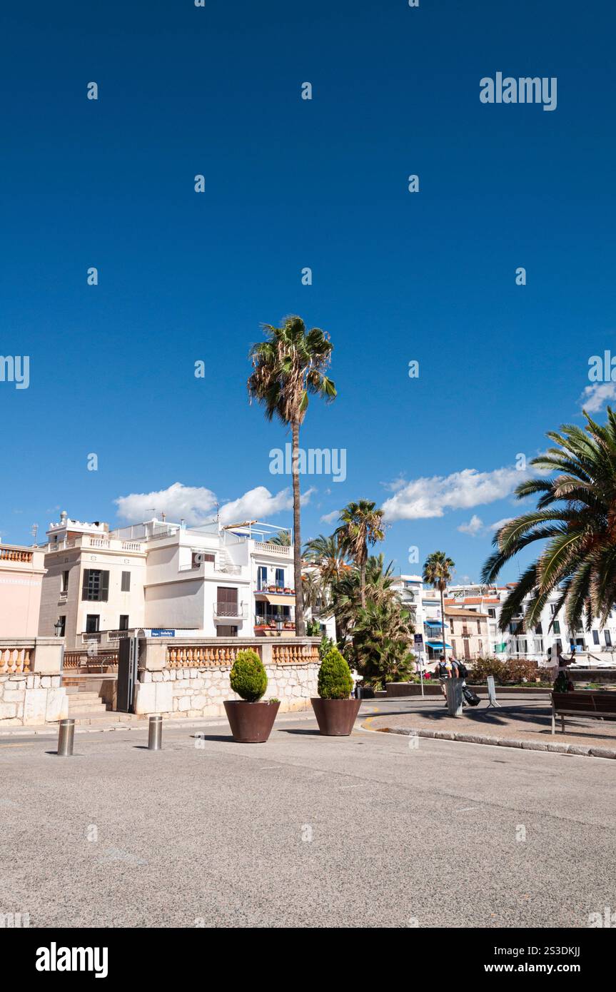 Sitges, Vidal-Quadras mirador, Old town, Garraf Coast, Barcelona, Spain ...