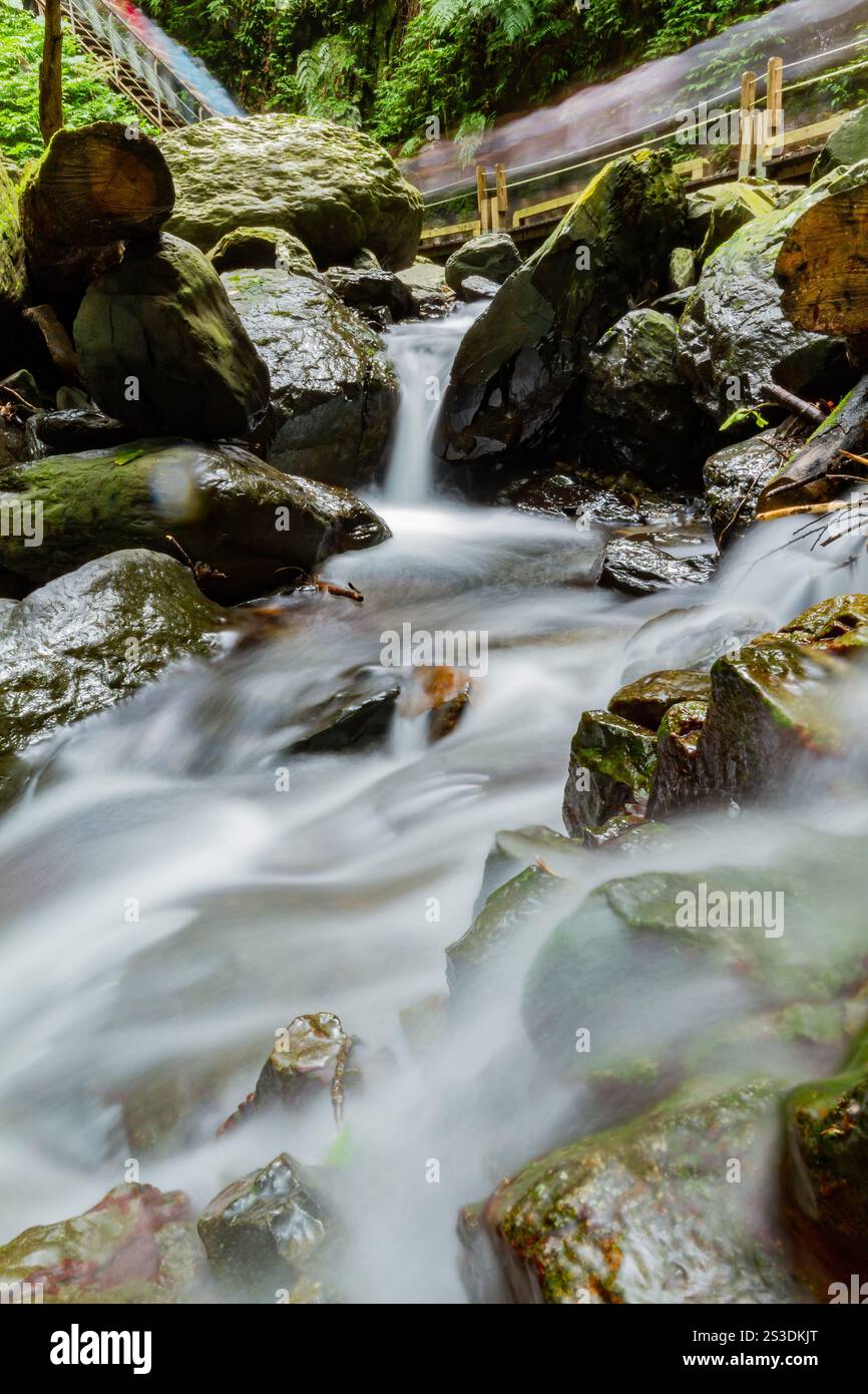 Sunny exterior view of the landscape of Linmei Shipan Trail at Taiwan ...