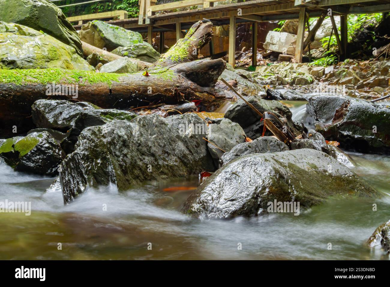 Sunny exterior view of the landscape of Linmei Shipan Trail at Taiwan ...