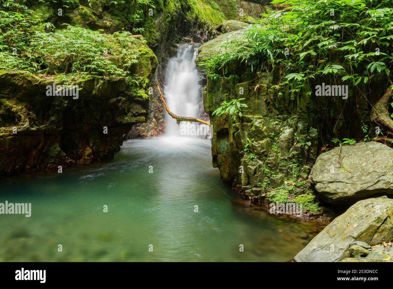 Sunny exterior view of the landscape of Linmei Shipan Trail at Taiwan ...