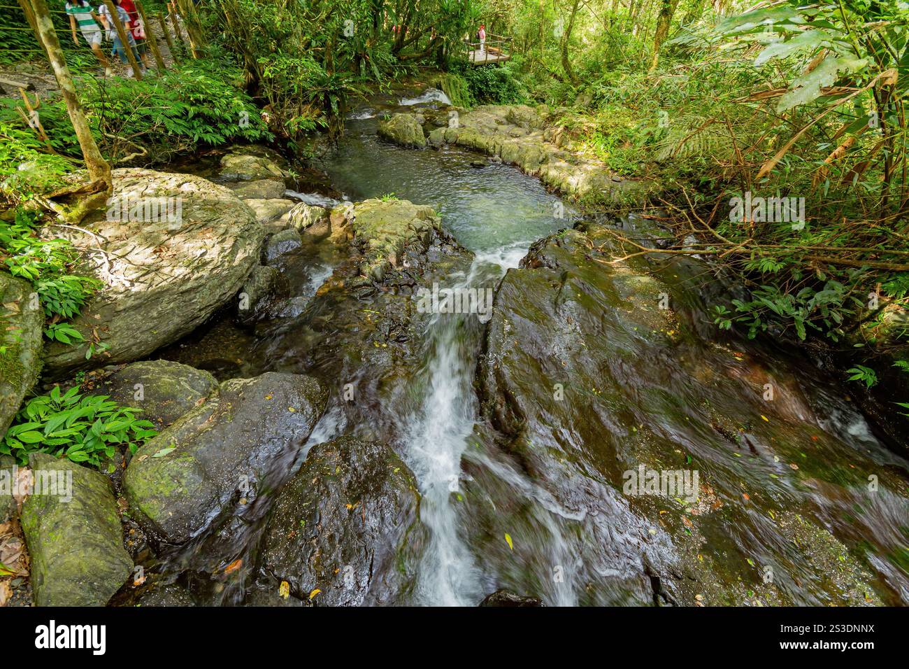 Sunny exterior view of the landscape of Linmei Shipan Trail at Taiwan ...