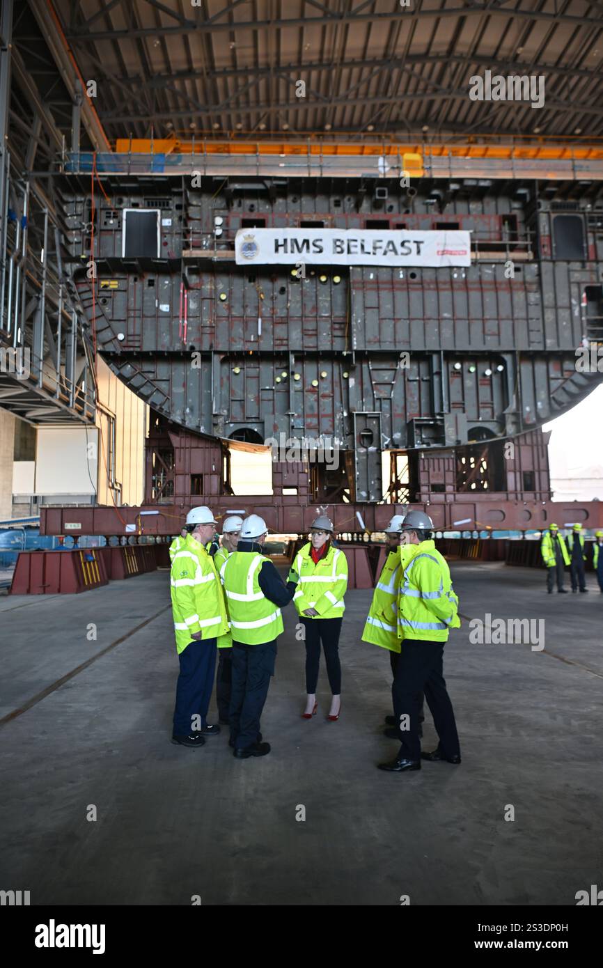 Deputy Prime Minister Angela Rayner (centre) in the new Janet Harvey ...