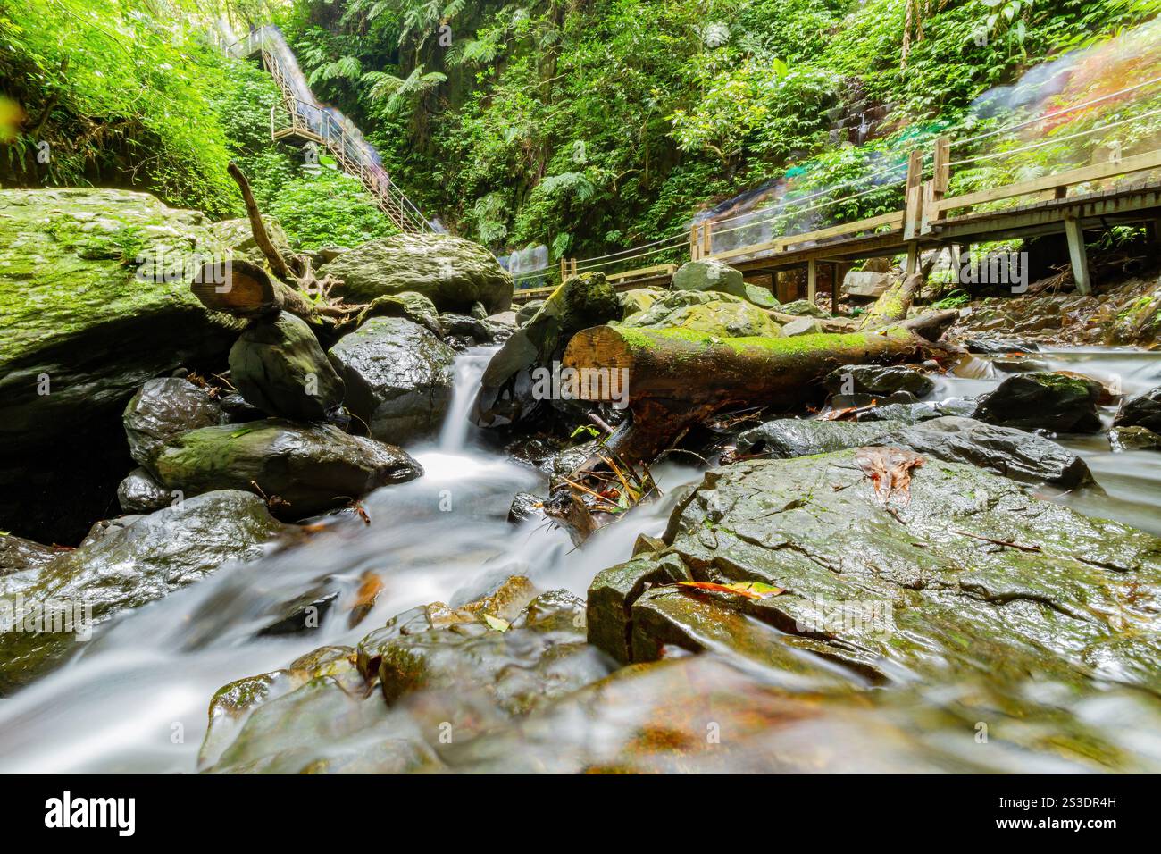 Sunny exterior view of the landscape of Linmei Shipan Trail at Taiwan ...
