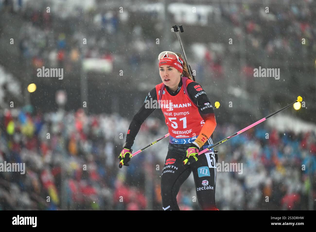09 January 2025, Thuringia, Oberhof: Biathlon: World Cup, sprint 7.5 km ...