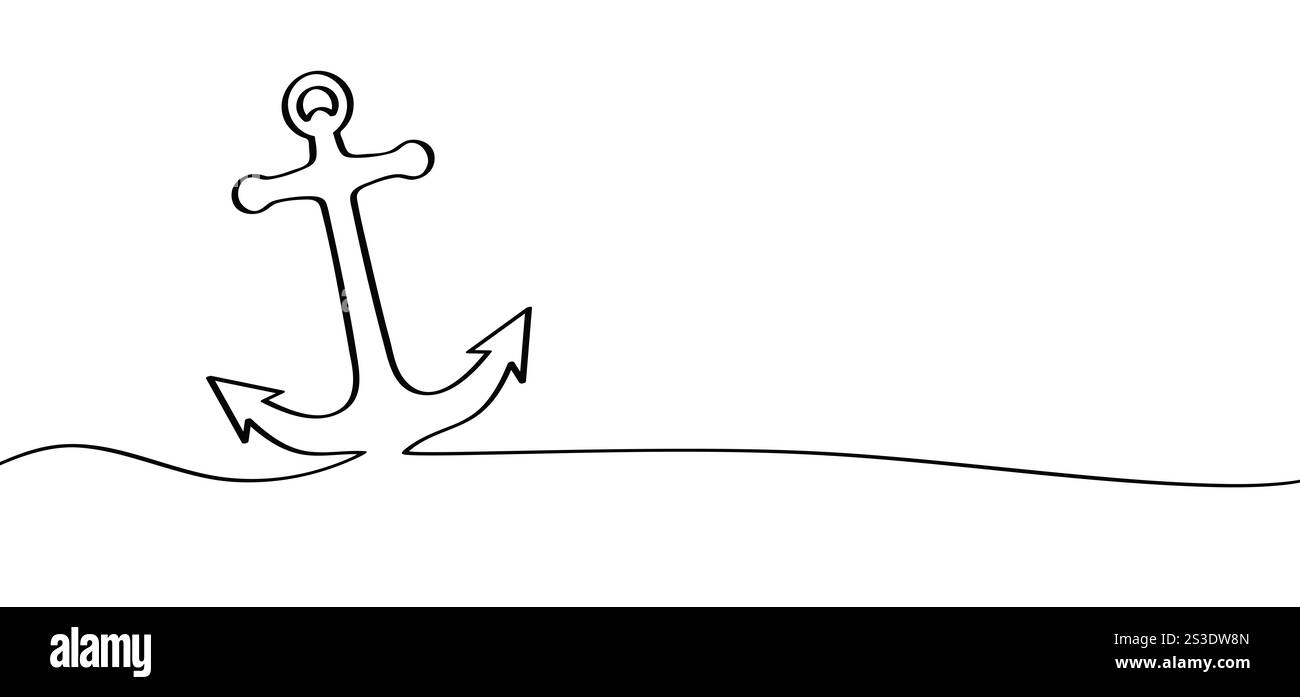 Anchor emblem. Cartoon anchor marine symbol or logo. Ship or boat ...