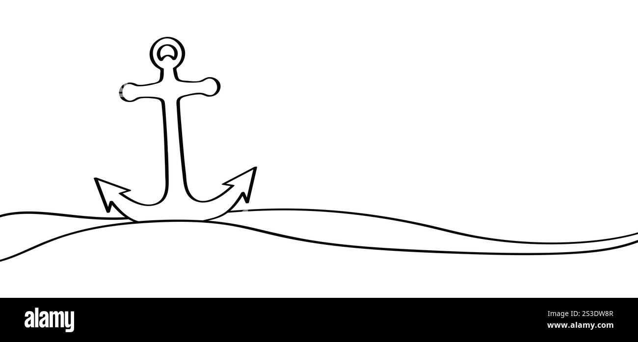 Anchor emblem. Cartoon anchor marine symbol or logo. Ship or boat ...