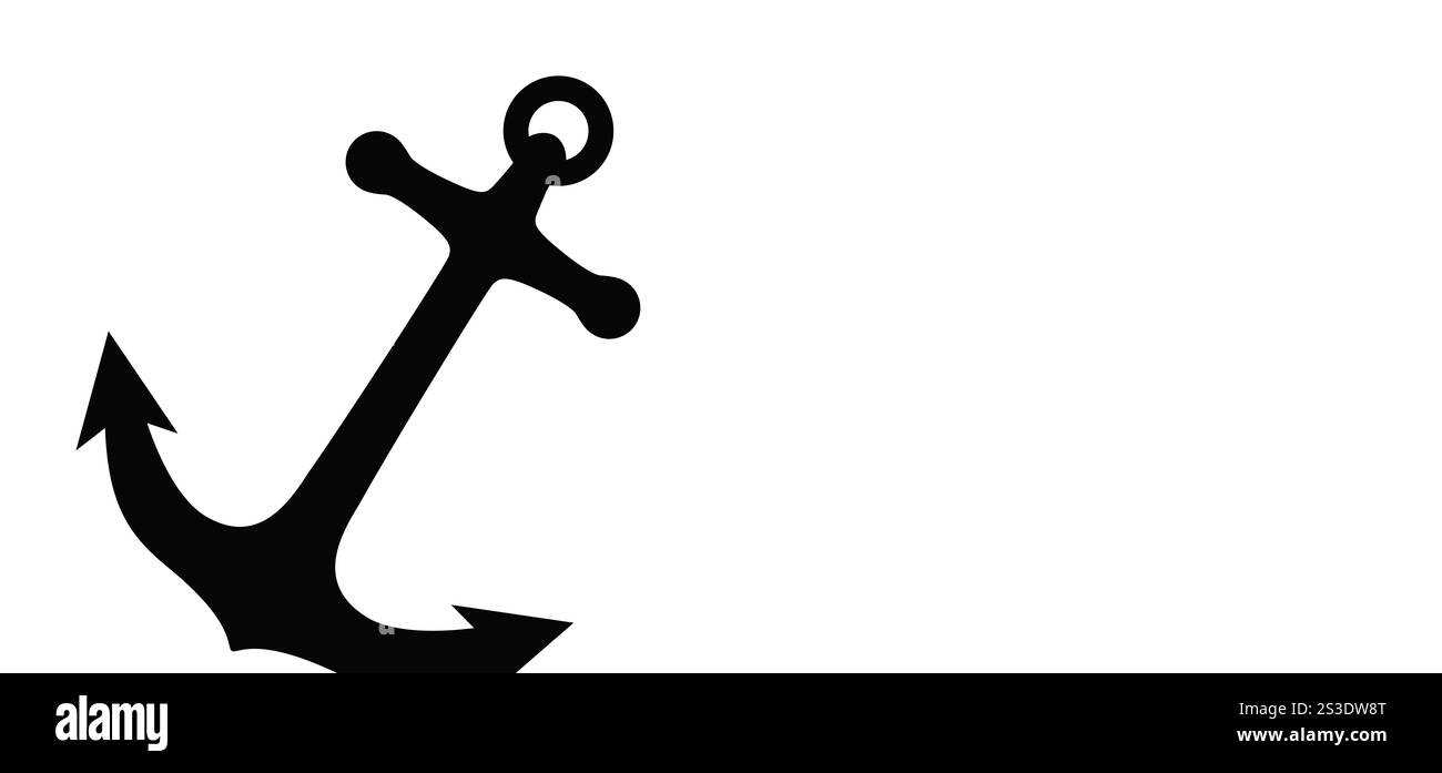 Anchor emblem. Cartoon anchor marine symbol or logo. Ship or boat ...