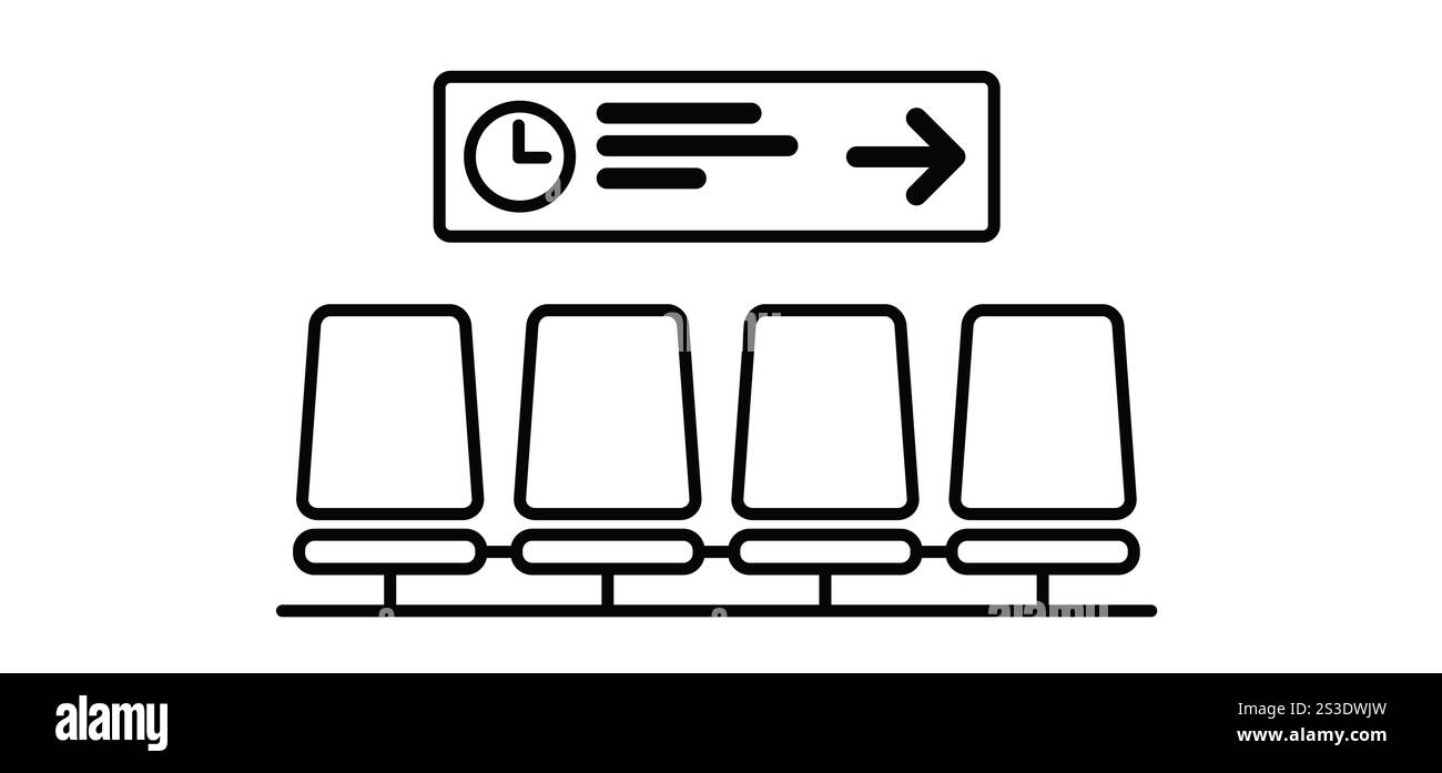 Cartoon waiting room icon. Doctor, office, patient waiting room with ...