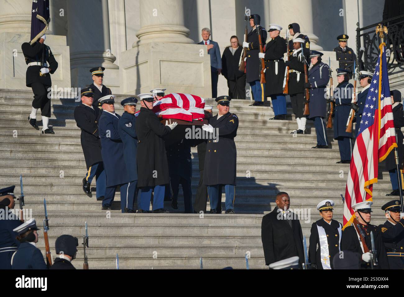Washington, United States. 09th Jan, 2025. The flag-draped casket of ...