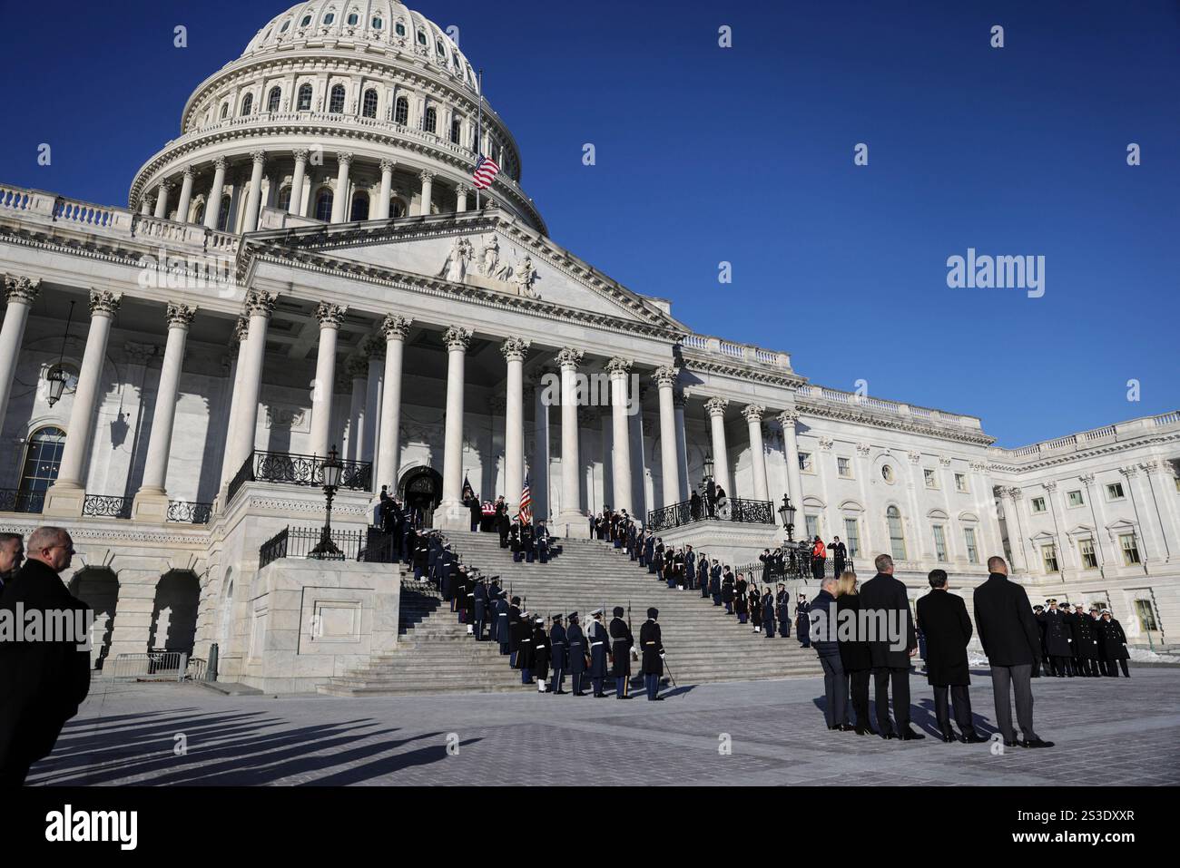 Washington, United States. 09th Jan, 2025. The flag-draped casket of ...