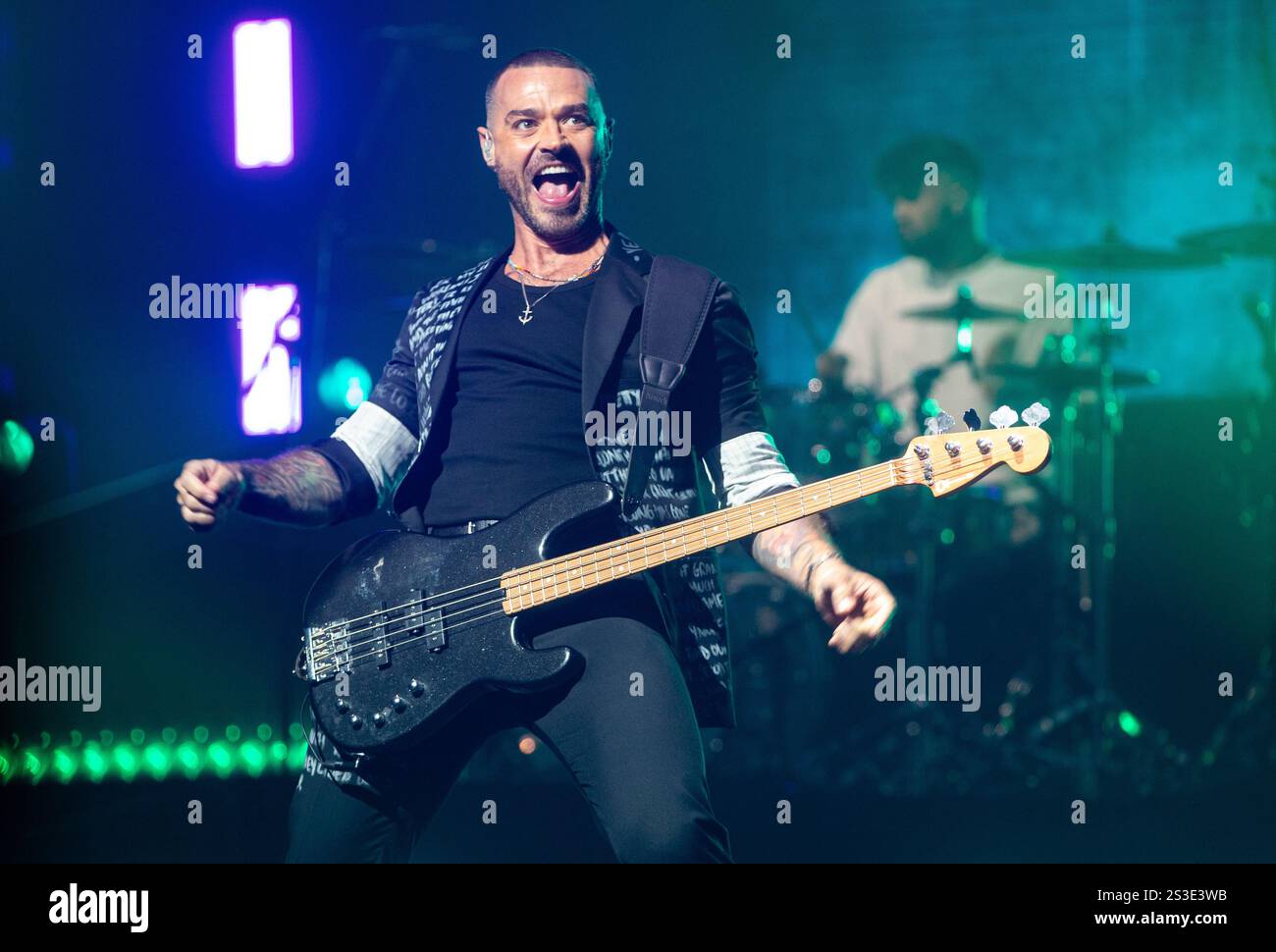 Matt Willis of Busted performs on stage at The O2 Arena on September 10th 2023 in London Stock ...