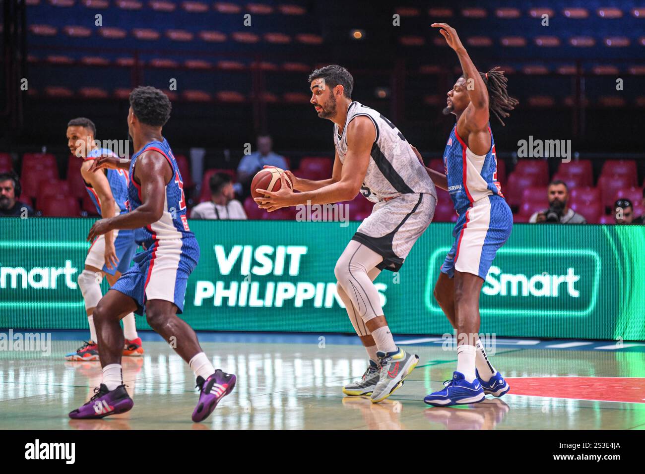 Omar Oraby (Egypt) posting up against Miguel Angel Garcia (Dominican ...