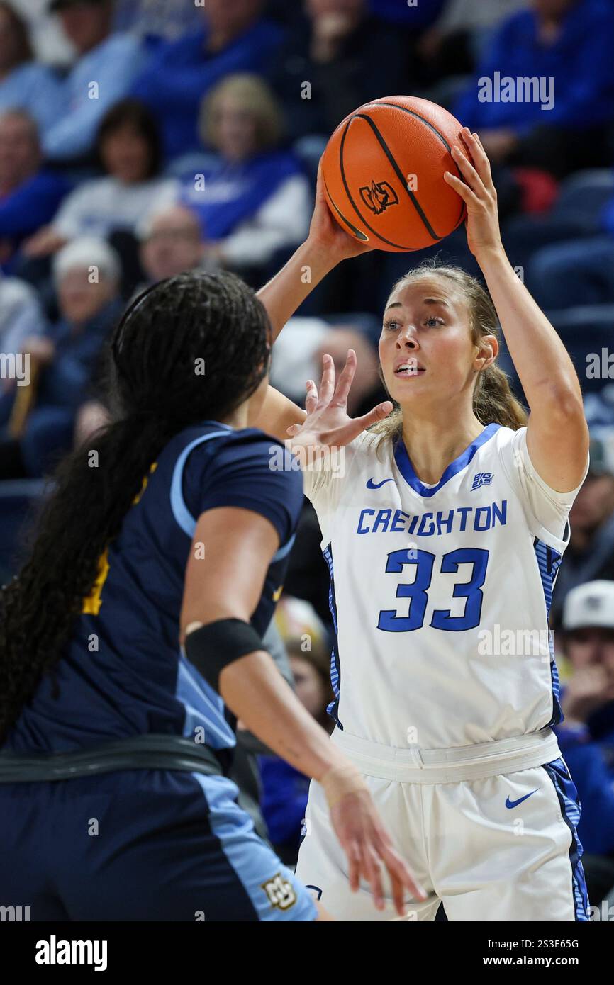 Creighton's Brooke Littrell (33) looks to pass the ball against ...