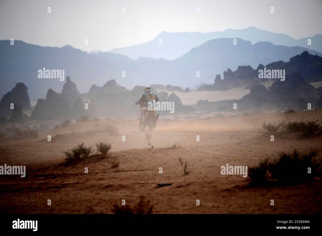 Rider Mason Klein competes during the fifth stage of the Dakar Rally ...