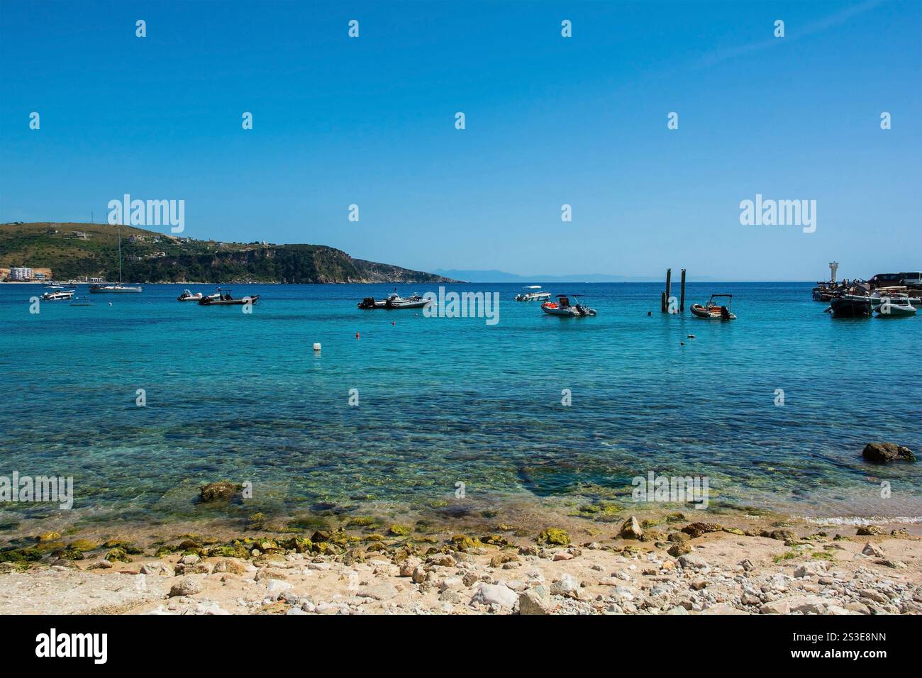 Early summer at Spile Beach at the northern end of Himare Bay on the ...