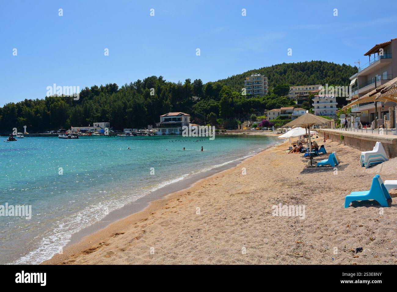 Early summer at Spile Beach at the northern end of Himare Bay on the ...