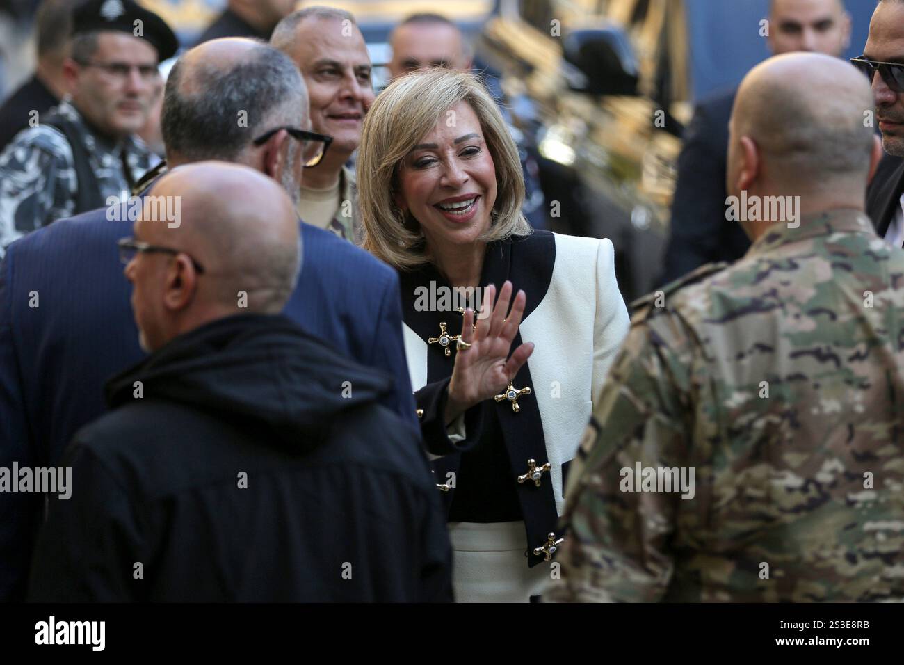 January 9, 2025, Beirut, Beirut, Lebanon: Neaamat Aoun, wife of ...