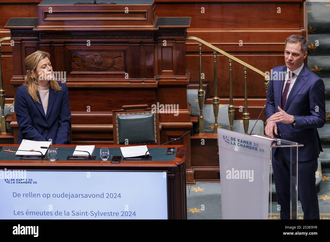 Outgoing Interior Minister Annelies Verlinden and Outgoing Prime ...