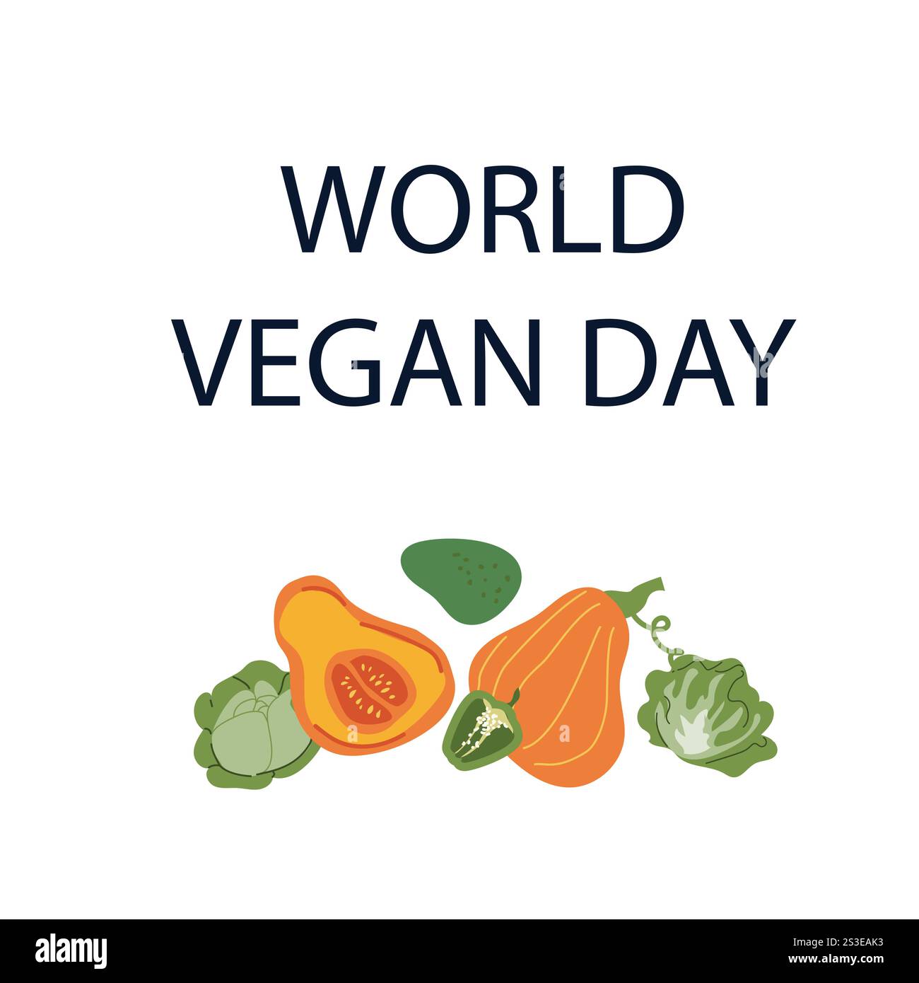 Celebrating world vegan day with colorful vegetables Stock Vector Image ...