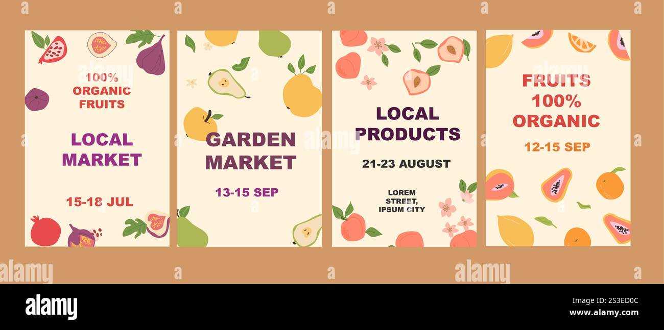 Fruits garden display Stock Vector Images - Alamy