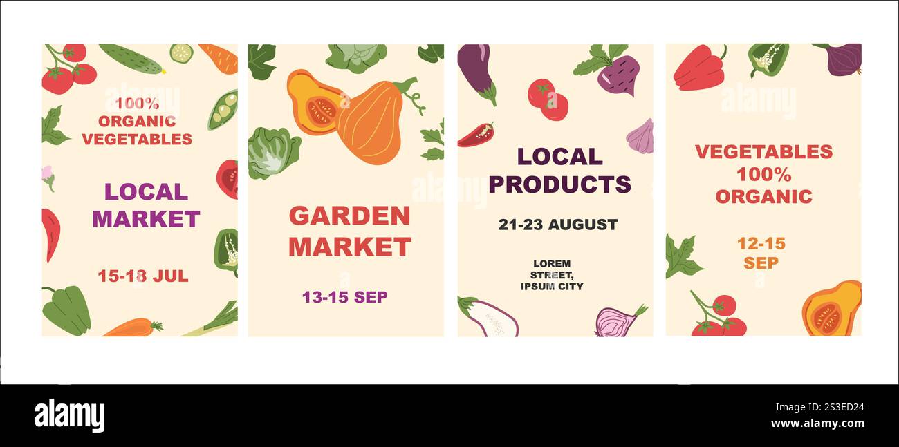 Organic market produce Stock Vector Images - Alamy