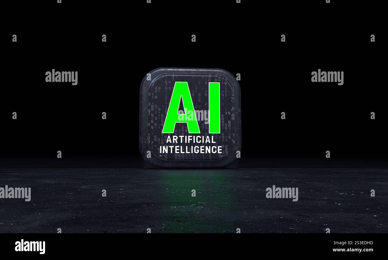 AI, Artificial Intelligence, Social Media Concept. 3D Visual Design ...