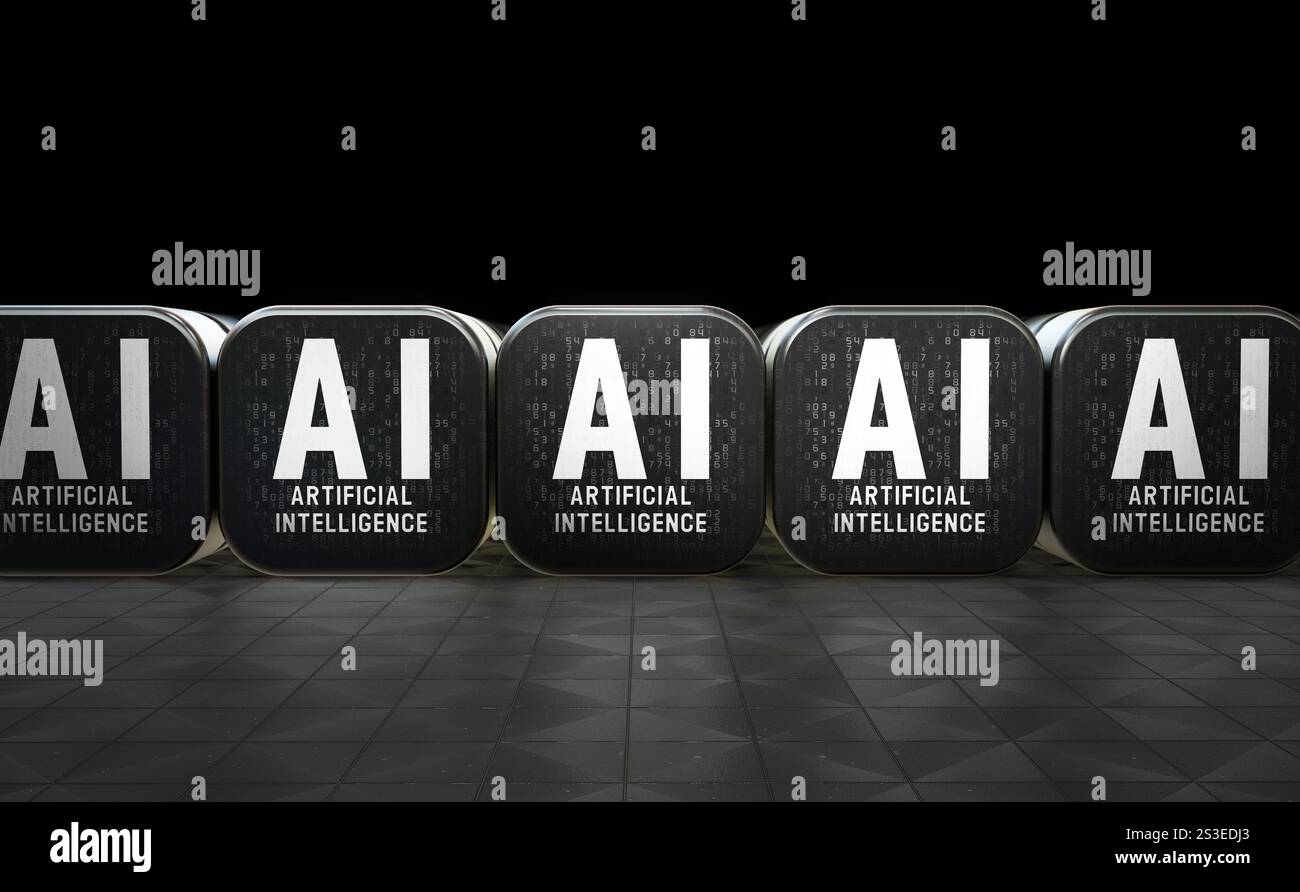 AI, Artificial Intelligence, Social Media Concept. 3D Visual Design ...