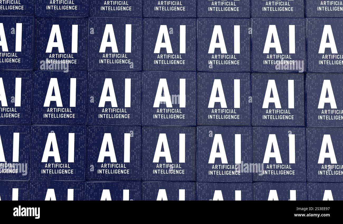 AI, Artificial Intelligence, Social Media Concept. 3D Visual Design ...