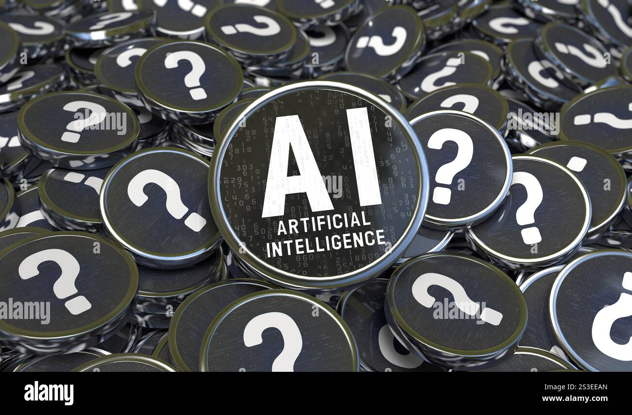 AI, Artificial Intelligence, Social Media Concept. 3D Visual Design ...