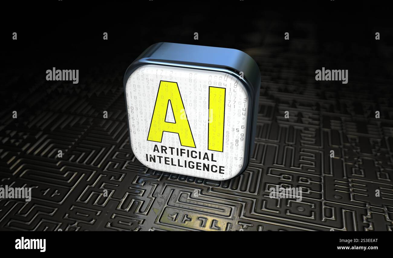 AI, Artificial Intelligence, Social Media Concept. 3D Visual Design ...