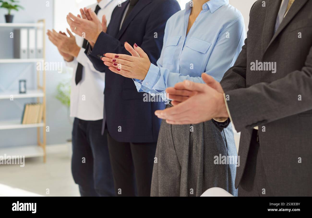 Business team clapping hands, showing appreciation and support to coach ...