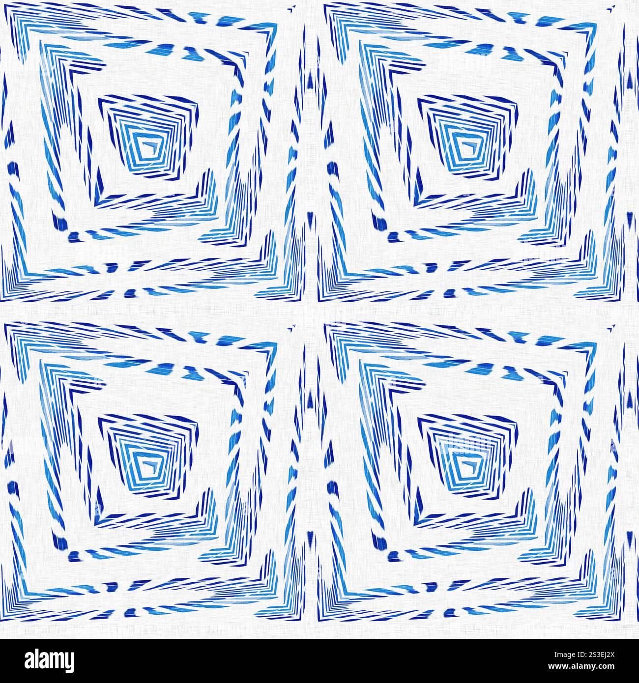 Geometric indigo shape seamless pattern. Irregular hand drawn batik ...
