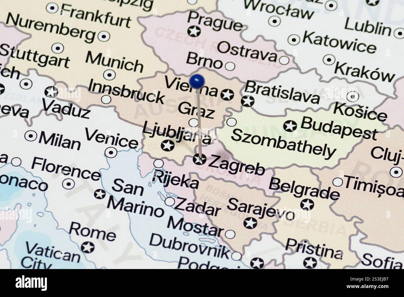 Croatia political map capital zagreb hi-res stock photography and ...