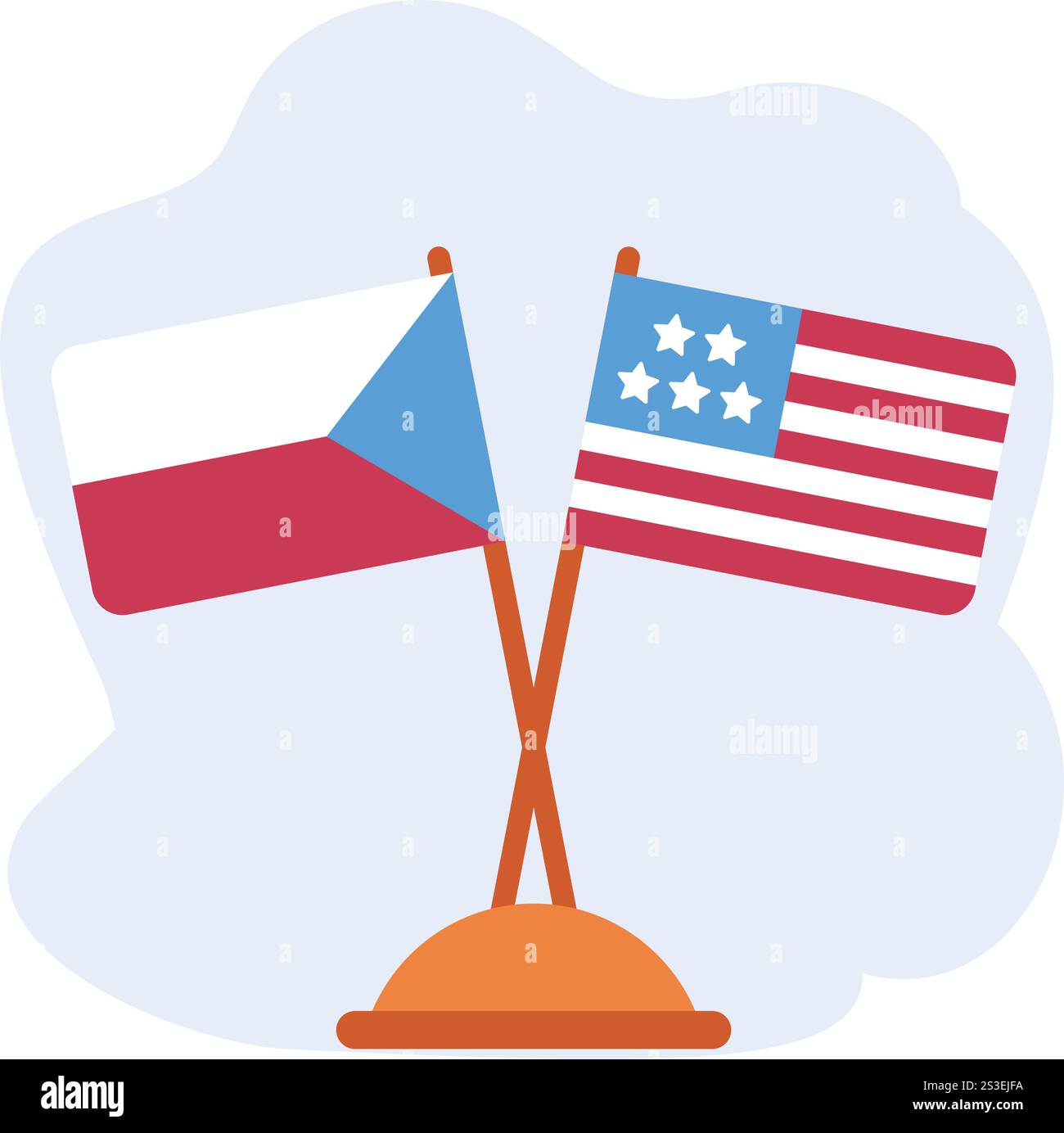 Two Table Flags with base decor concept, Words and Sentence vector icon ...