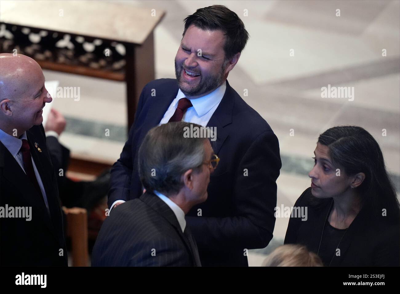 Vice President-elect JD Vance and his wife Usha Vance arrive before the ...