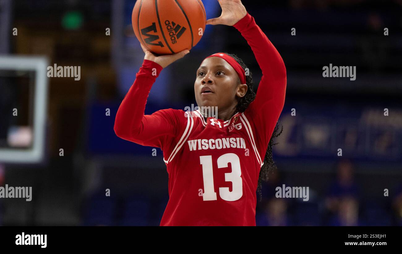 Wisconsin guard Ronnie Porter shoots the ball during an NCAA basketball ...