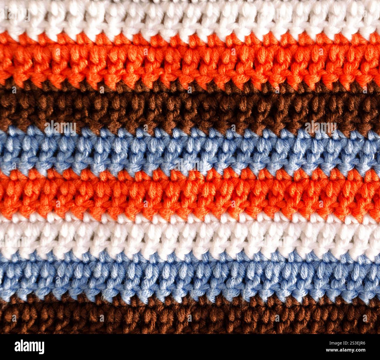 Crochet, pattern from multi-colored cotton threads, double crochet ...