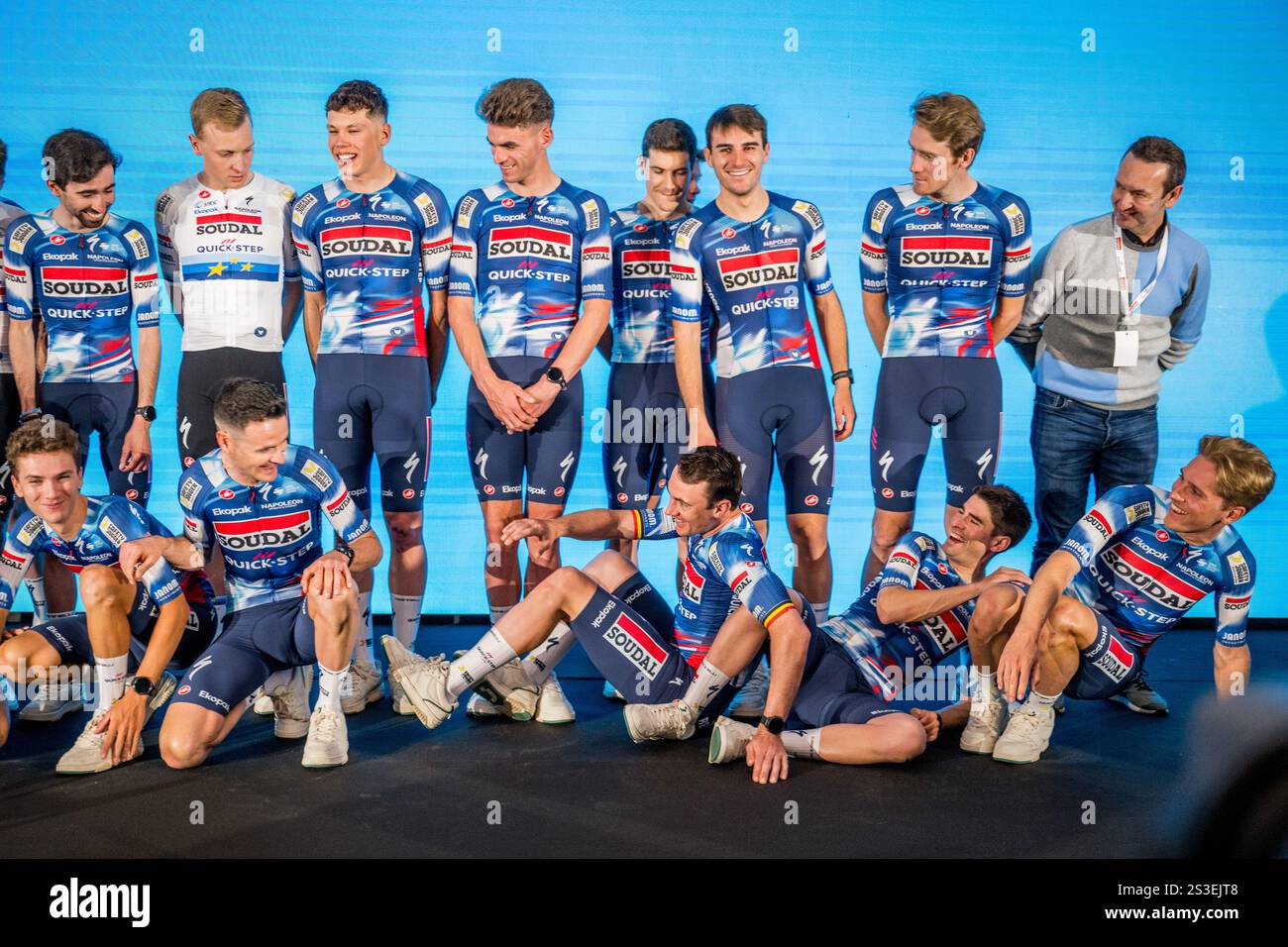 Calpe, Spain. 09th Jan, 2025. Soudal Quick-Step riders pictured during ...